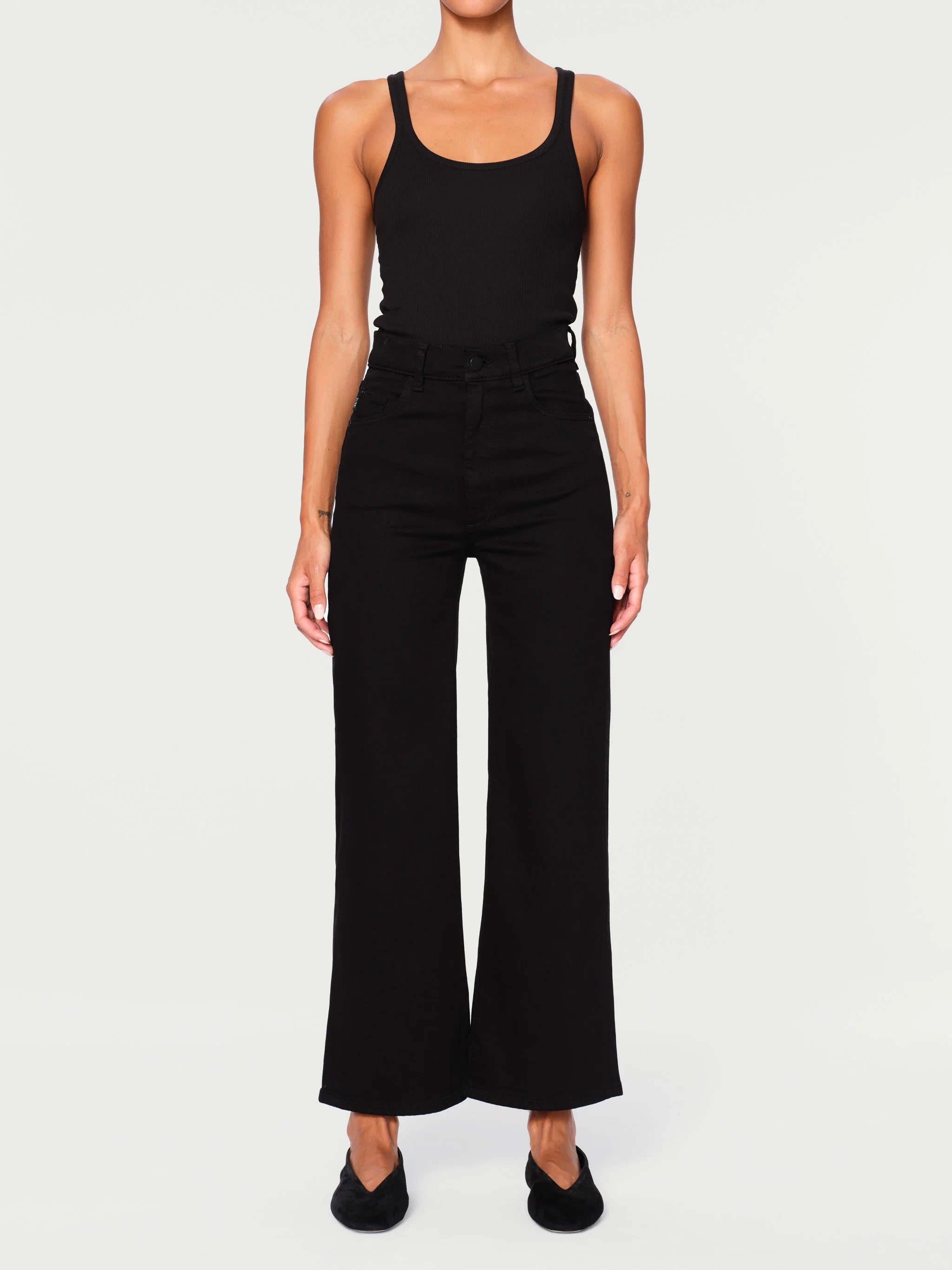 DL1961 Hepburn Vintage Wide Leg in Jet Black - Estilo Boutique